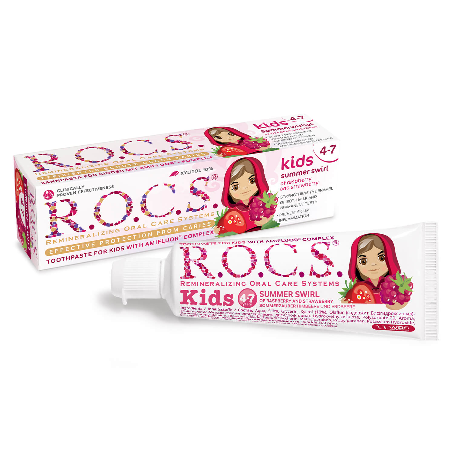 ROCS Kids бөөрөлзгөнө, гүзээлзгэнэтэй шүдний оо 45гр 4-7нас