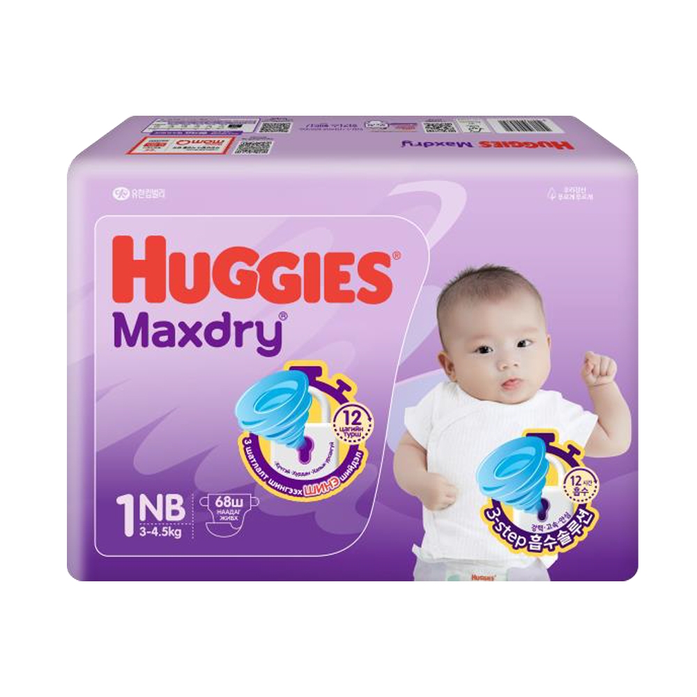 Huggies Max Dry хүүхдийн памперс NB 3-4.5кг №68