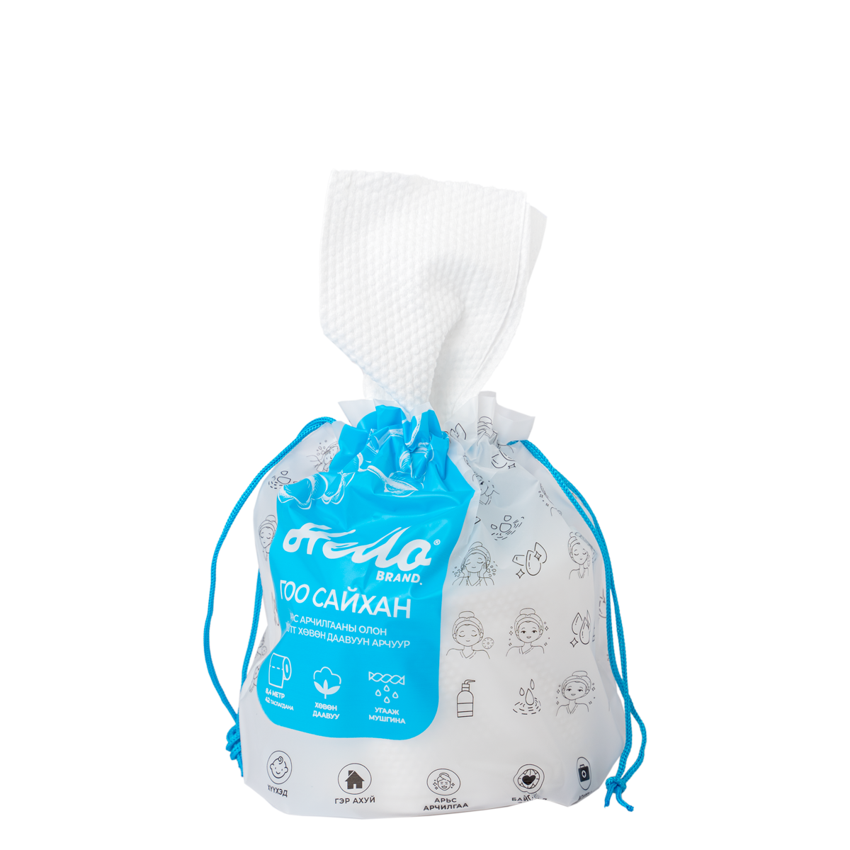 Hello Гоо сайхны олон үйлдэлт хөвөн даавуун алчуур 150гр